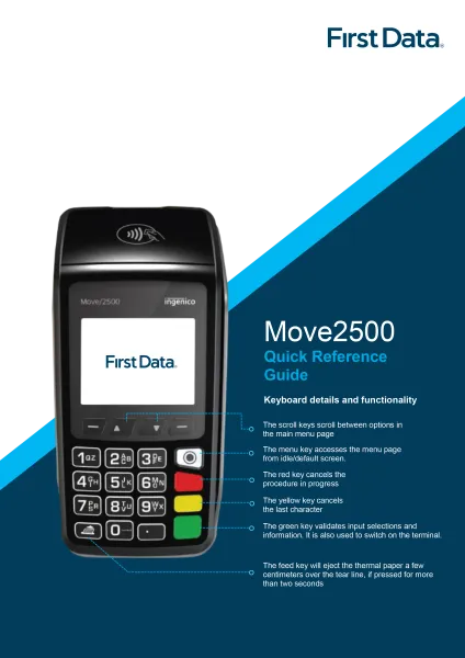 Ingenico | Move/2500 - Quick reference guide - First Data